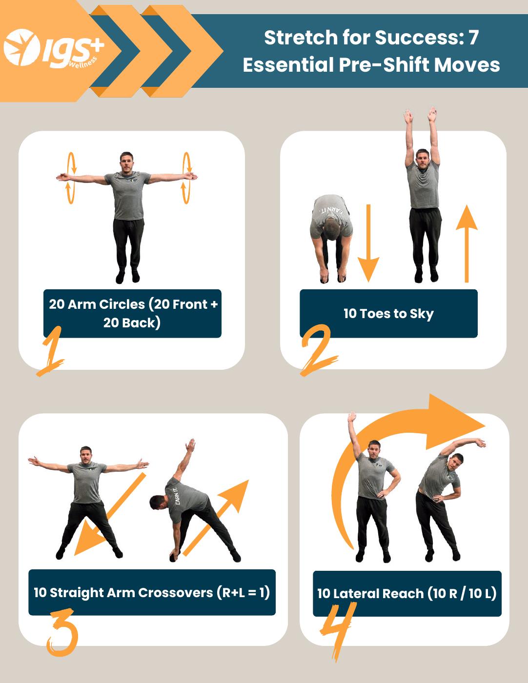 Stretch for Success 7 Essential Pre-Shift Moves | PDF to Flipbook