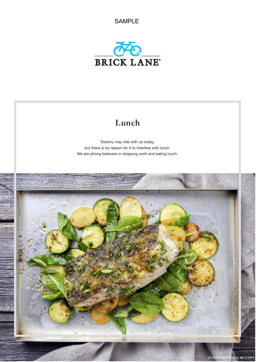 BRICK LANE Sample Lunch Menu