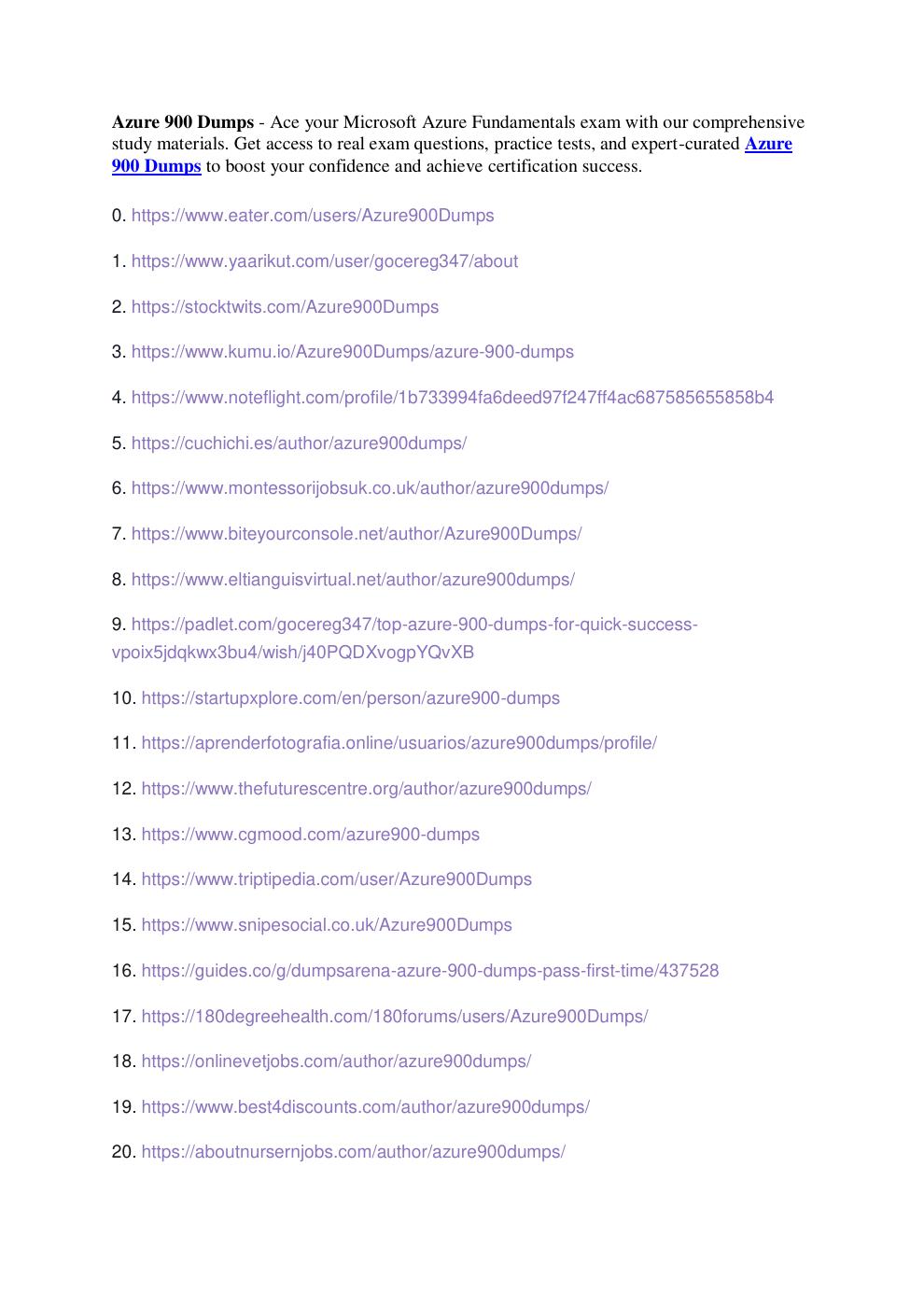 Azure 900 Dumps Help Achieve Certification | PDF to Flipbook