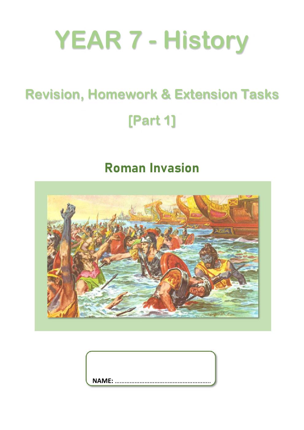 Homework Booklet on Roman Invasion | PDF to Flipbook