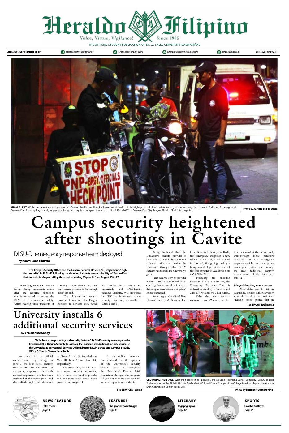 Heraldo Filipino Volume 32 Issue 1 Broadsheet