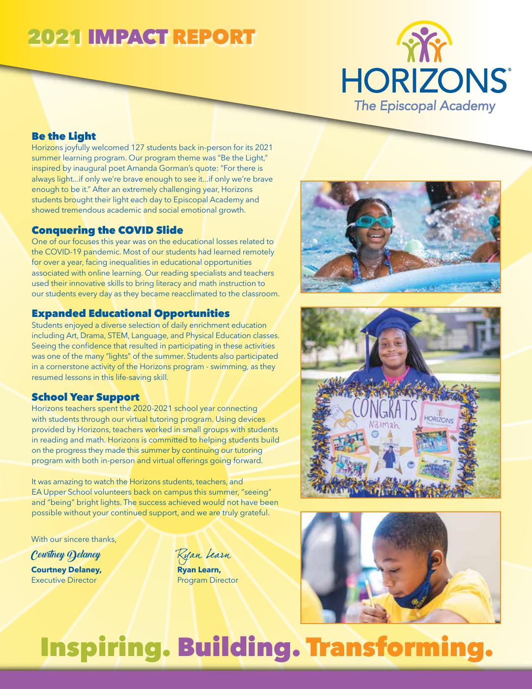 Horizons 2021 Impact Report | PDF to Flipbook