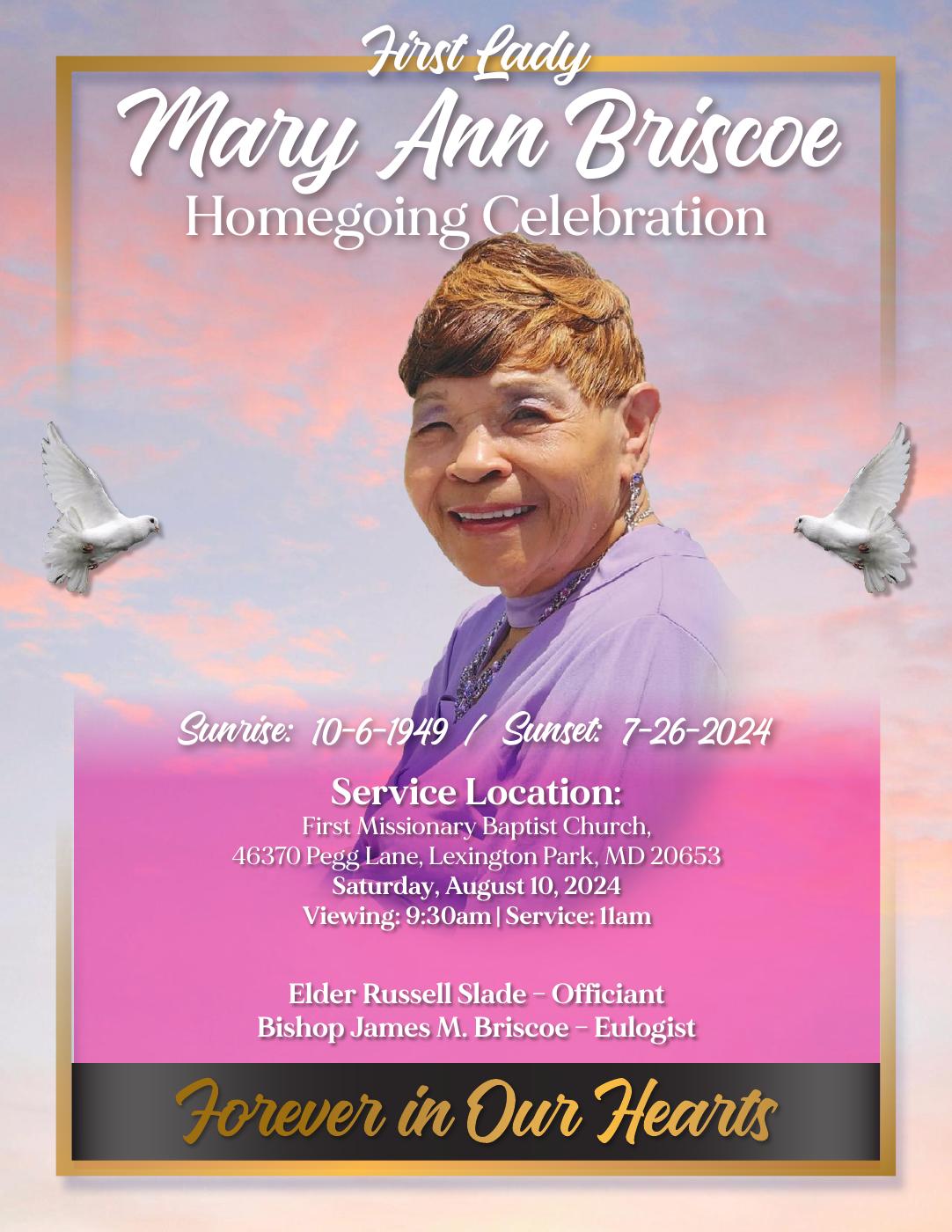 Mary Ann Briscoe Celebration of Life | PDF to Flipbook