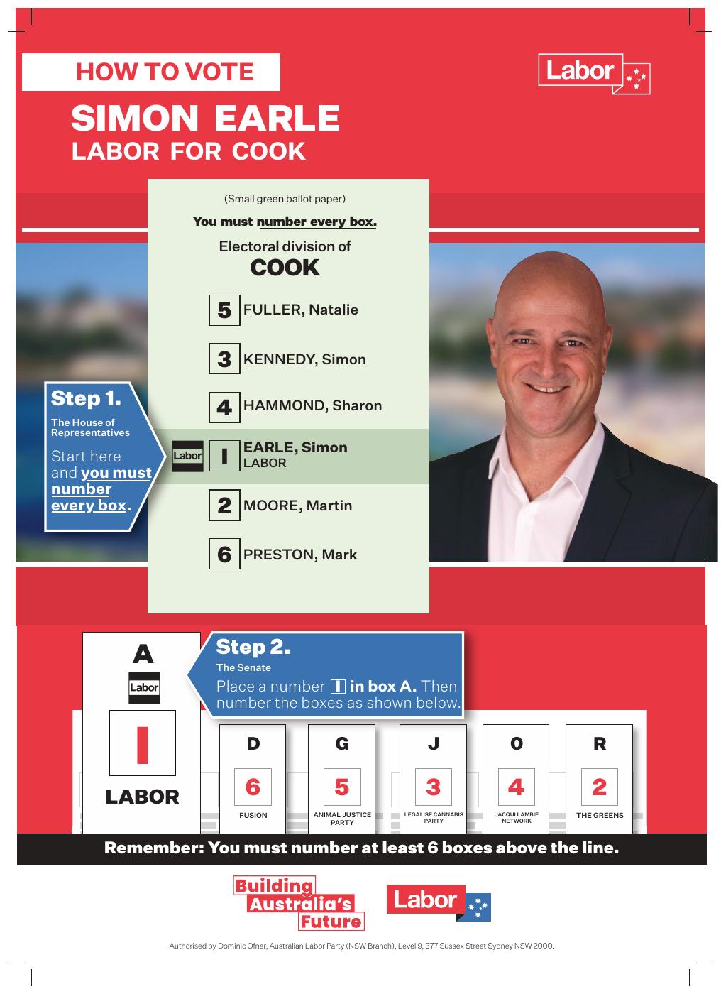 HOW TO VOTE - Simon Earle Labor for Cook | PDF to Flipbook