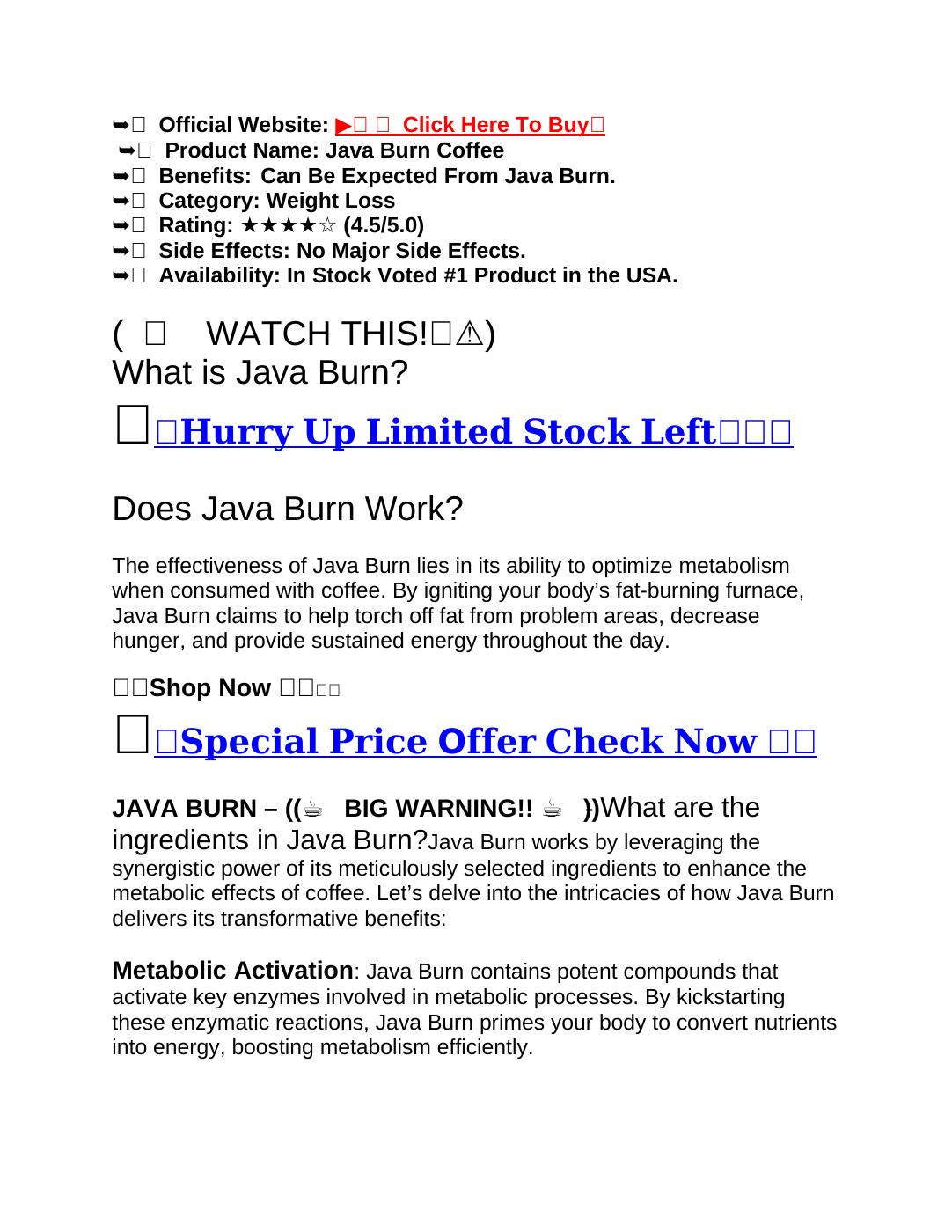 Java Burn Reviews: A Comprehensive Weight Loss Report | PDF to Flipbook