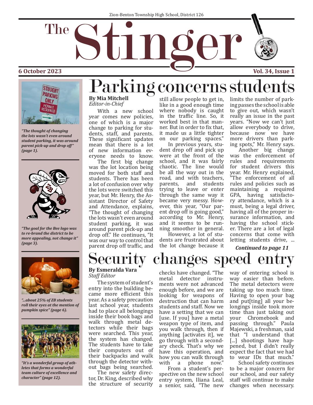 The Stinger Vol.34 - Issue 1