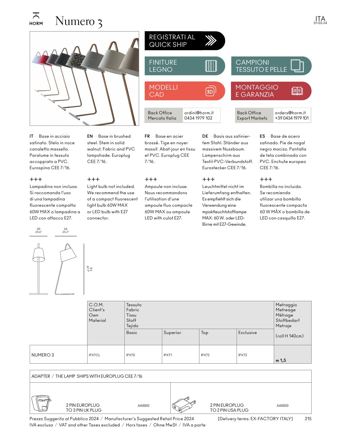 Numero 3-Tech Sheet ITA
