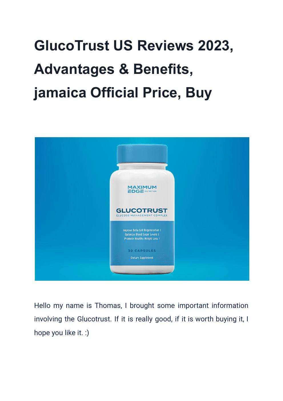 GlucoTrust US Reviews 2023, Advantages & Benefits, jamaica Official ...