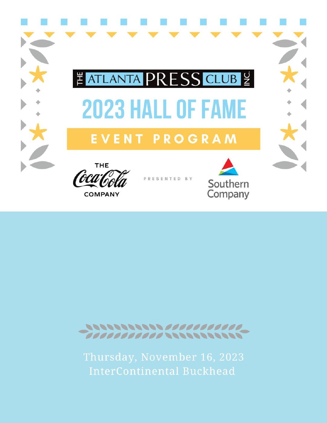 2023 Atlanta Press Club Hall of Fame | PDF to Flipbook