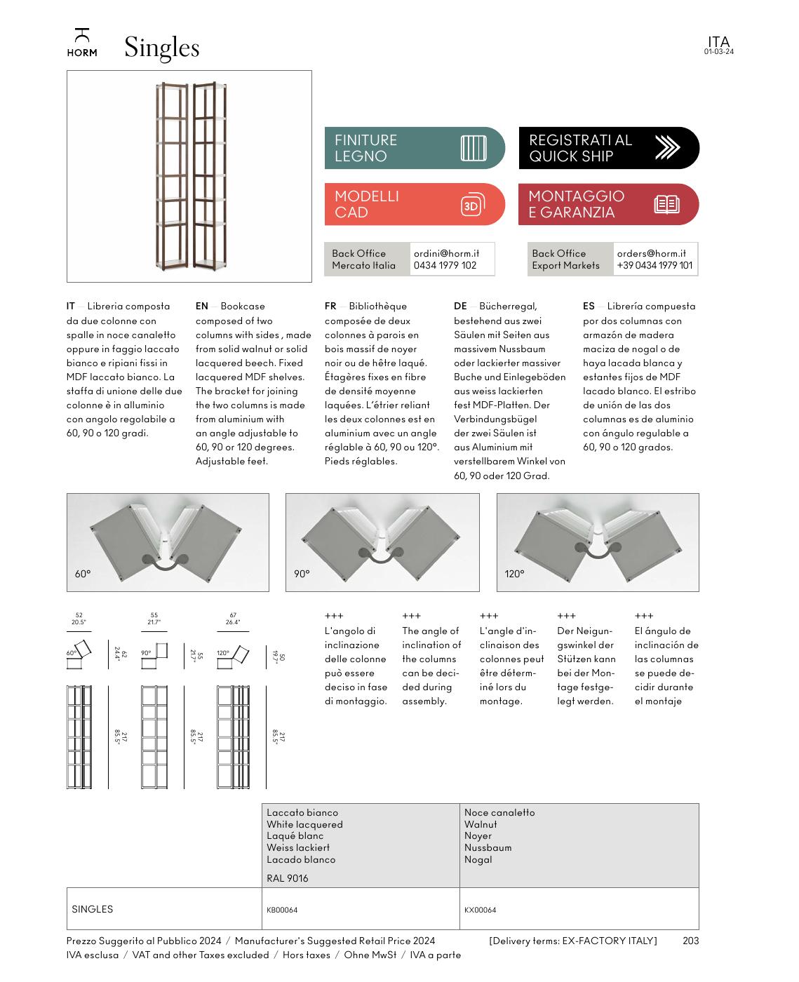 Singles-Tech Sheet ITA