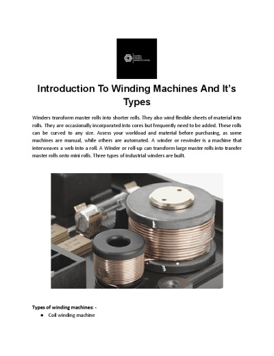Introduction To Winding Machines And It’s Types | PDF to Flipbook