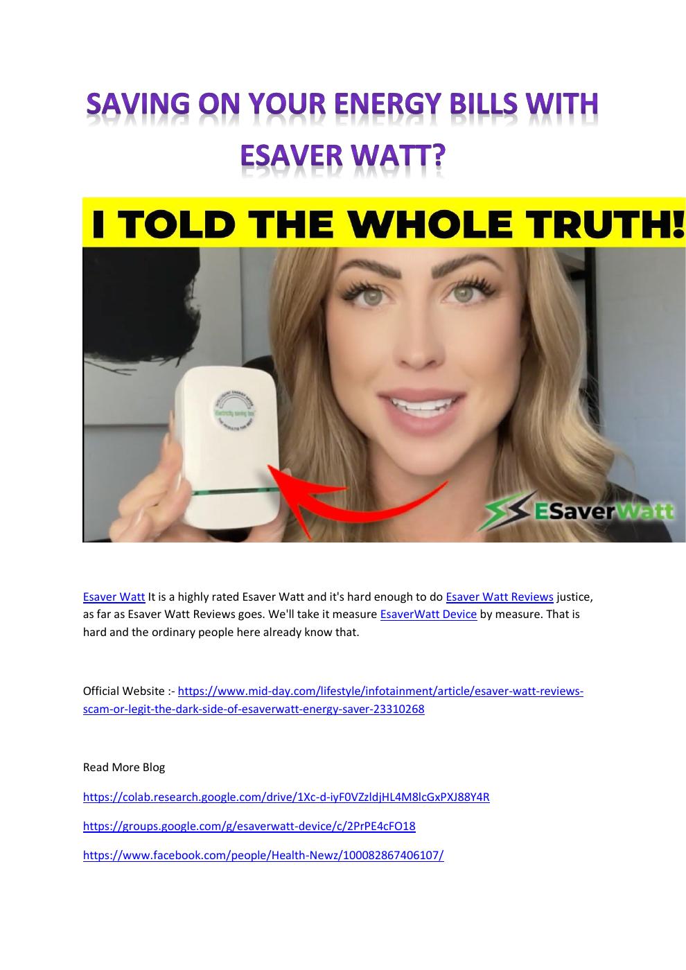 Saving on Your Energy Bills with Esaver Watt? | PDF to Flipbook