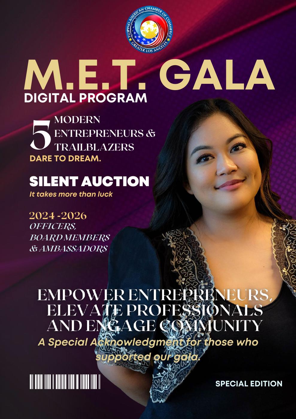 FACCGLA M.E.T. Gala Digital Program | PDF to Flipbook