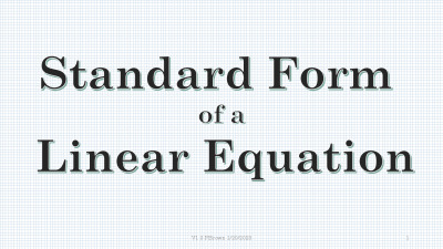 Standard Form Lesson