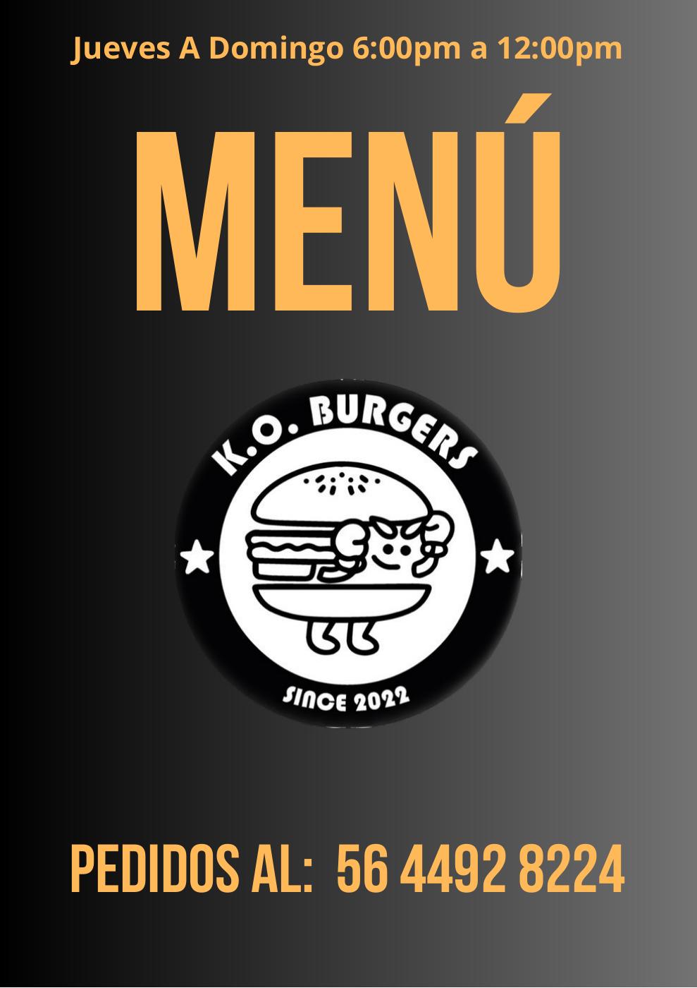 K.O BURGERS MENU | PDF to Flipbook