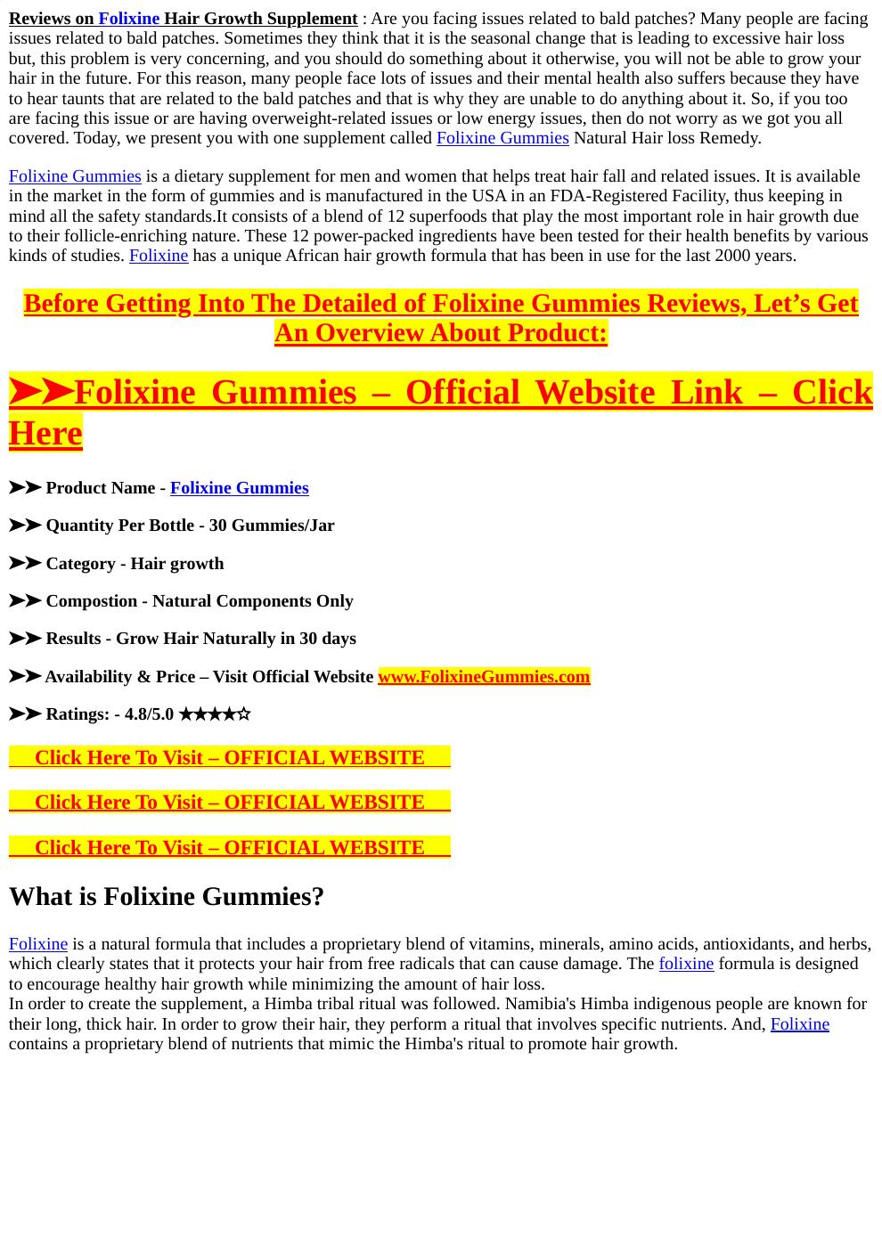 Folixine(Reviews 2023)-Get Started with Folixine Today & Enjoy Longest ...