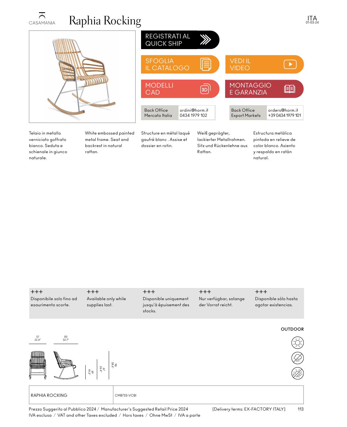 Raphia Rocking-Tech Sheet ITA