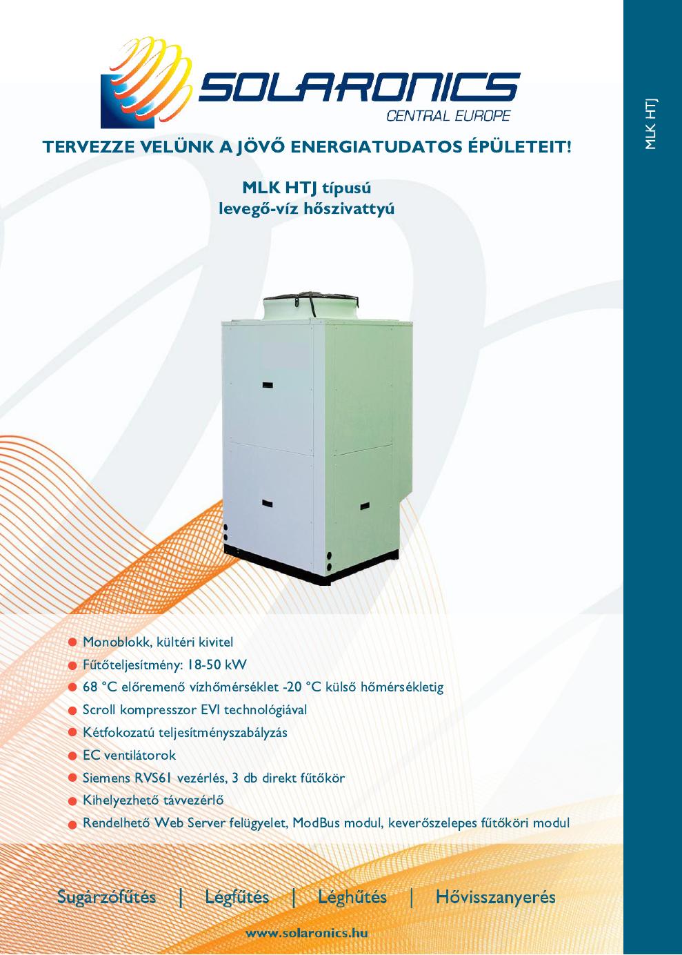 Solaronics MLK HTJ levegő-víz hőszivattyú | PDF to Flipbook