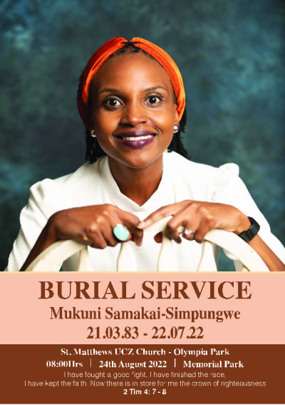mukuni's funeral program | PDF to Flipbook
