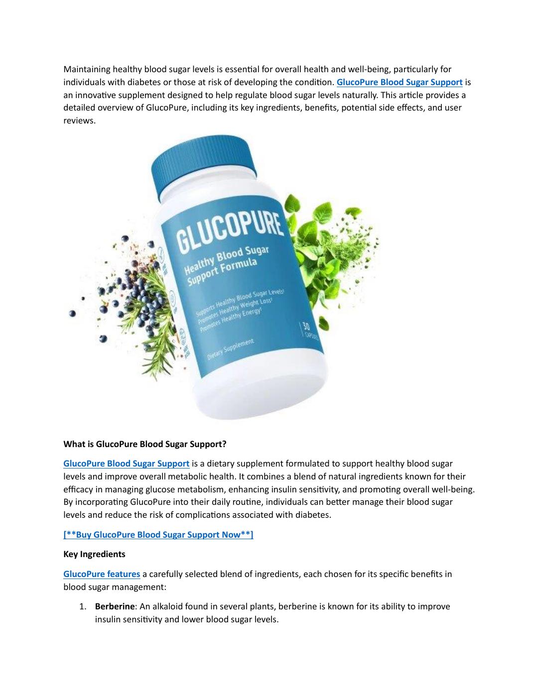 GlucoPure Supplement: How It Works and Its Role in Blood Sugar ...