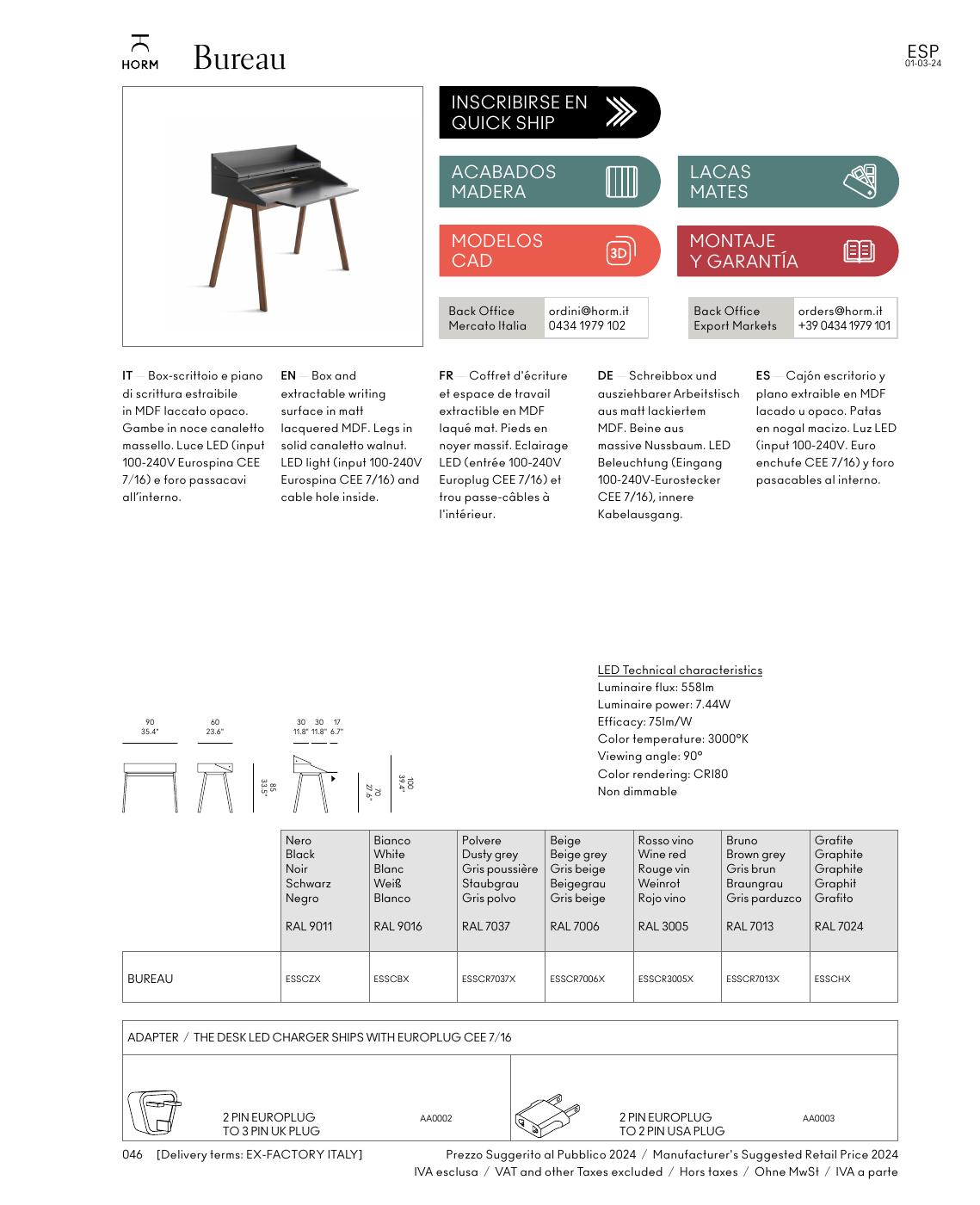 Bureau-Tech Sheet ESP