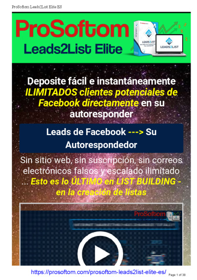 ProSoftom Leads2List Elite ES