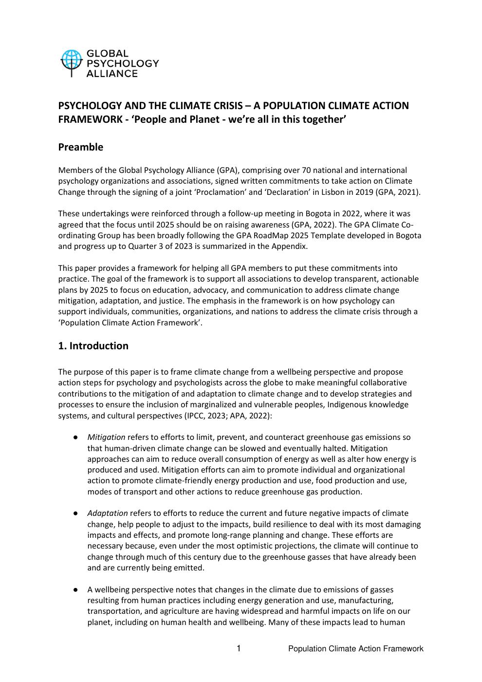 GPA Climate Action Framework | PDF to Flipbook