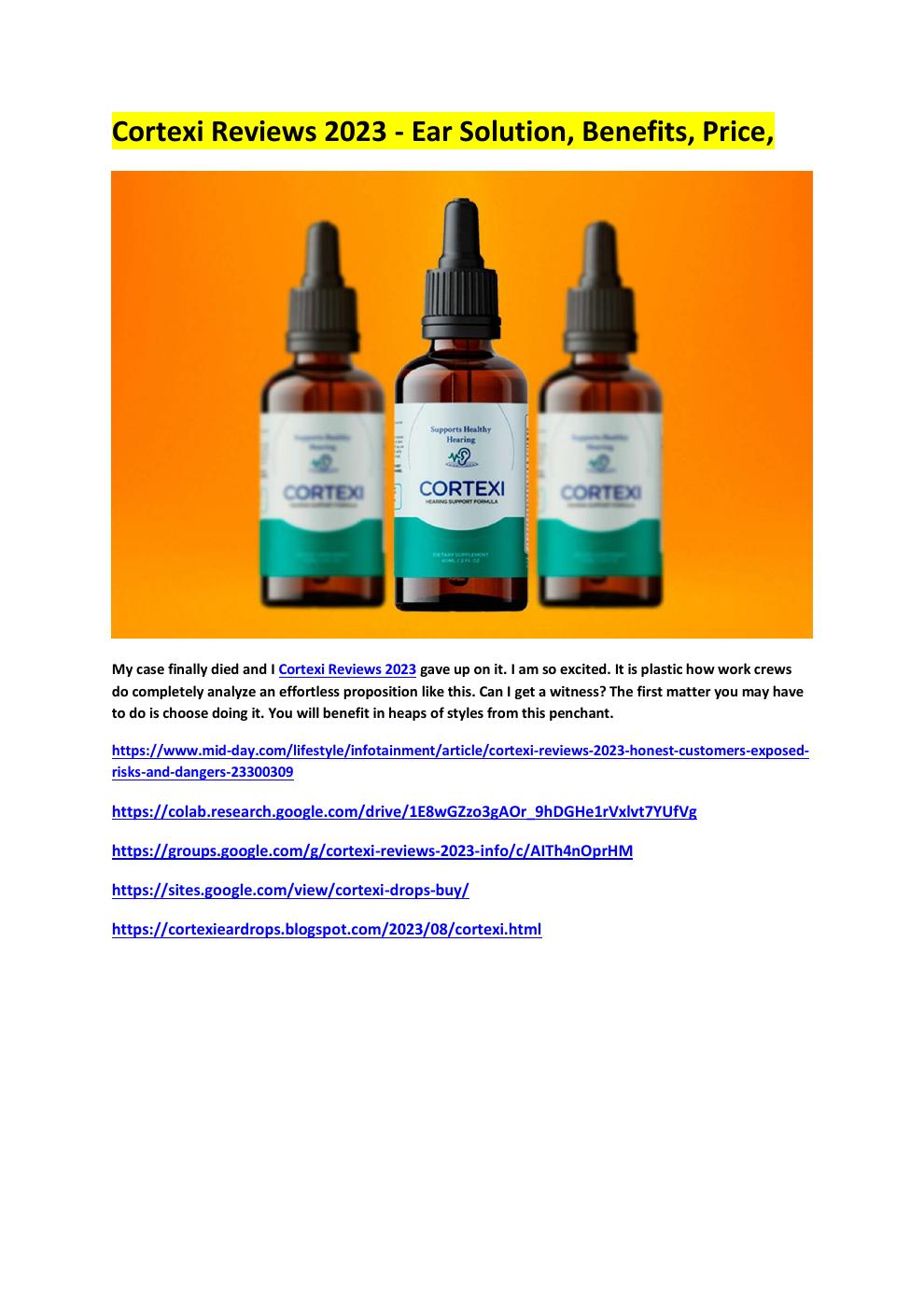 Cortexi Reviews 2023 - Ear Drops, Ingredients, Reviews, Benefits ...