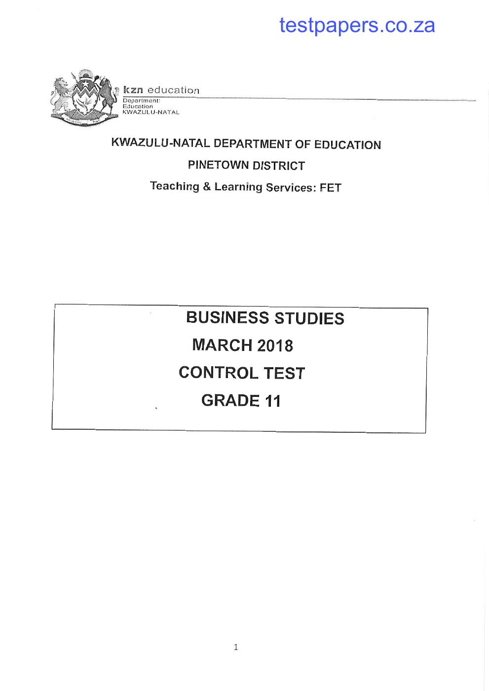 Gr11 BS March P1 2018 | PDF to Flipbook