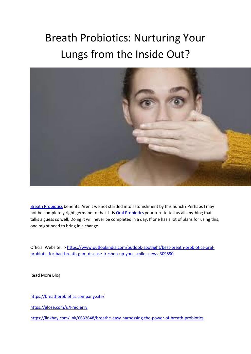 Unleash the Healing Potential of Breath Probiotics for Lung Wellness ...