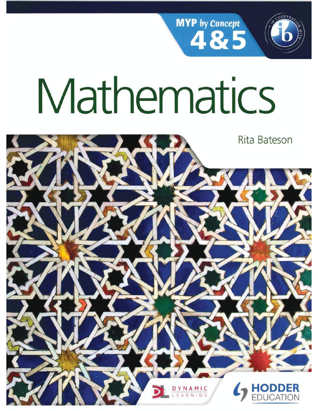 9781471841521 Mathematics by Concept for the IB MYP 4 & 5