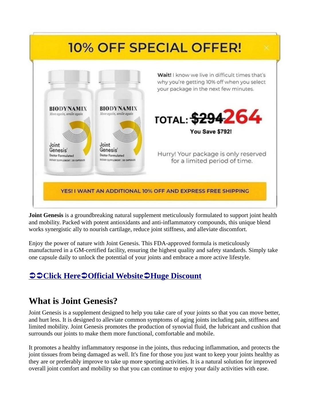 BioDynamix Joint Genesis (SCAM or LEGIT) - Is It Good! | PDF to Flipbook