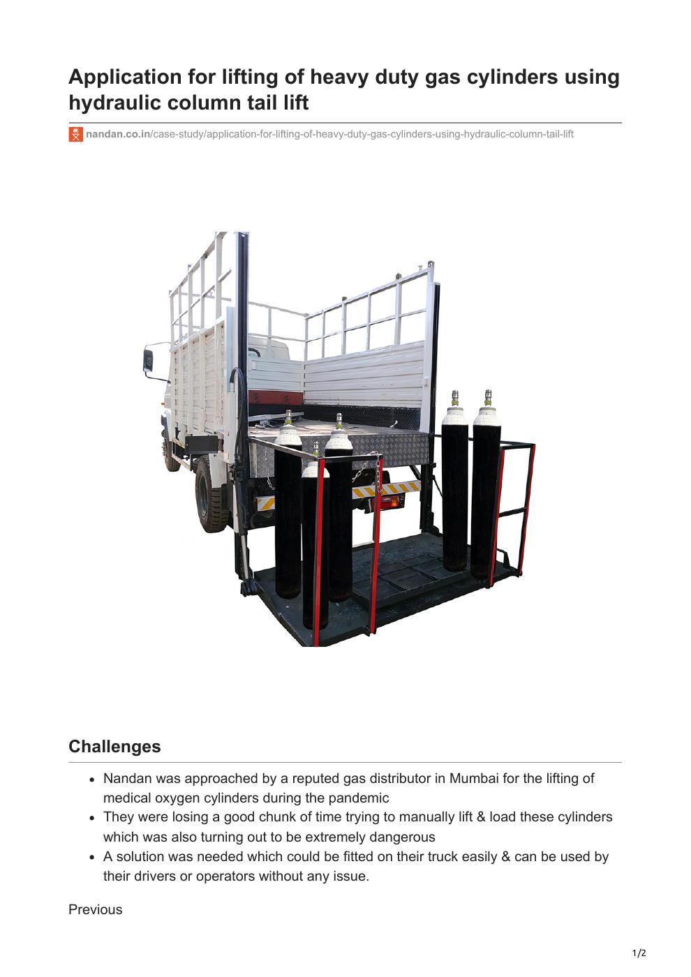 CS - Column Tail Lift - Gas Handling