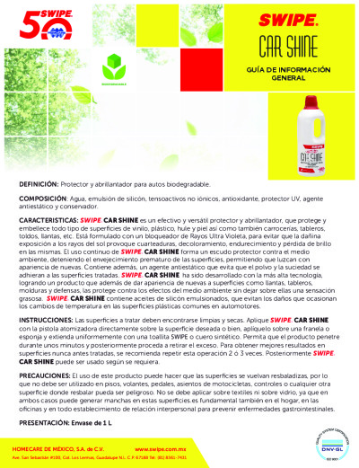 SWIPE CAR SHINE GUÍA GENERAL
