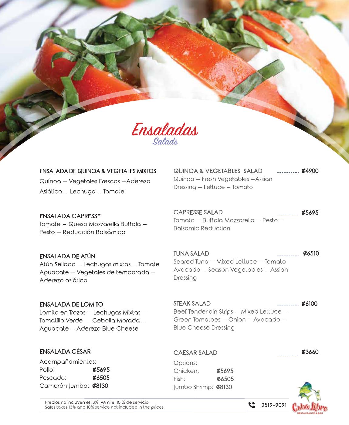 Cuba Libre Menu | PDF to Flipbook