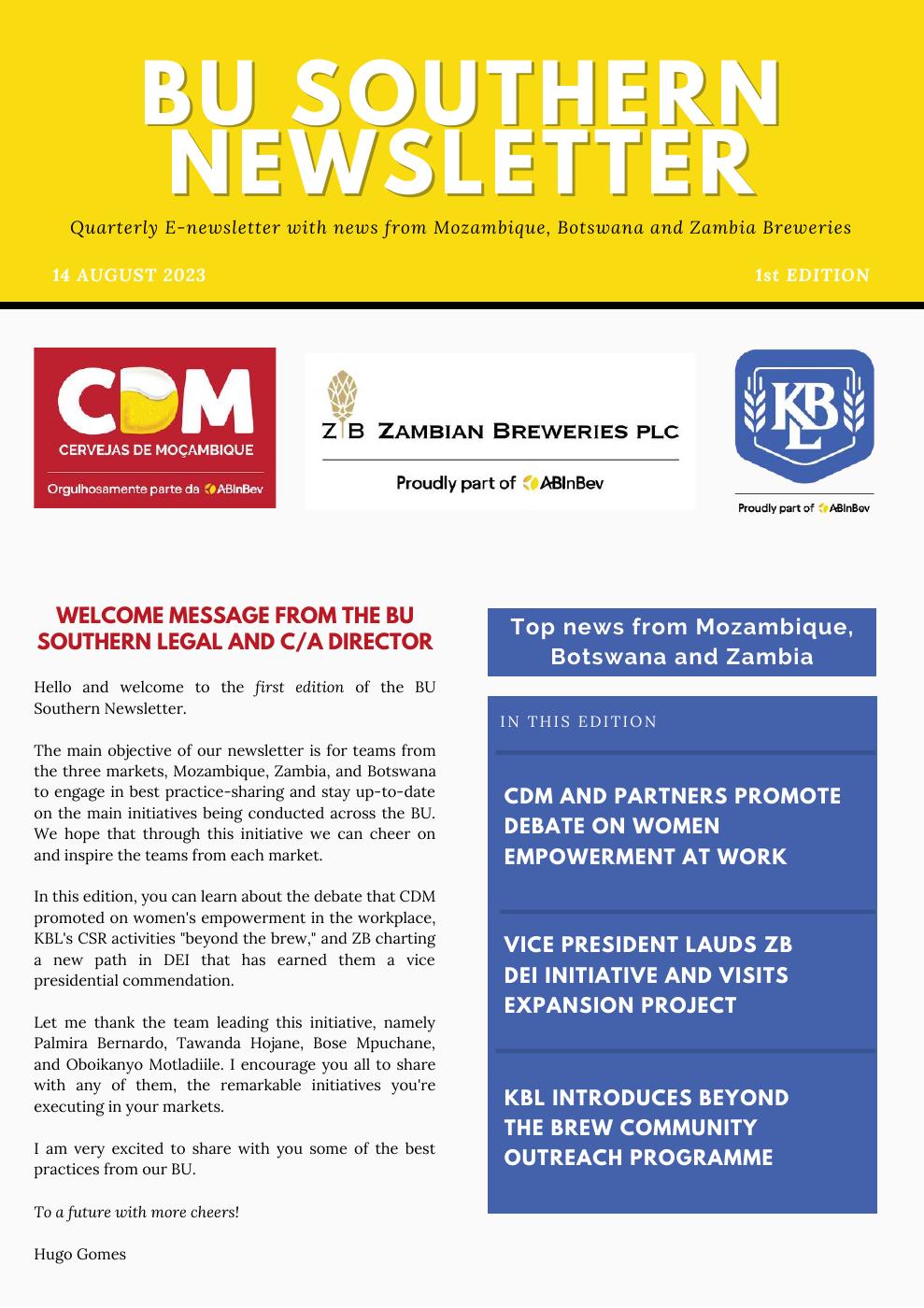 BU SOUTHERN NEWSLETTER