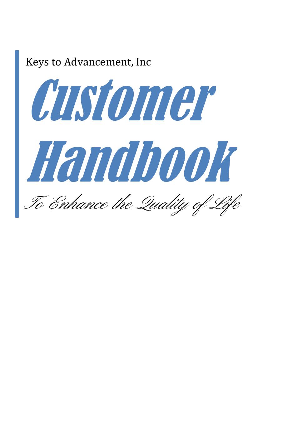 Community Inclusion Customer Handbook for Keys to Advancement | PDF to ...
