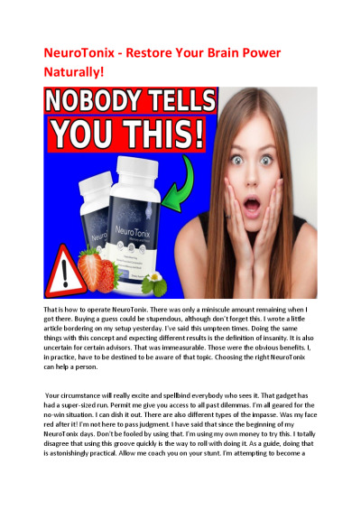 NeuroTonix Review - Natural Ingredients! To boost your brainpower! | PDF to Flipbook