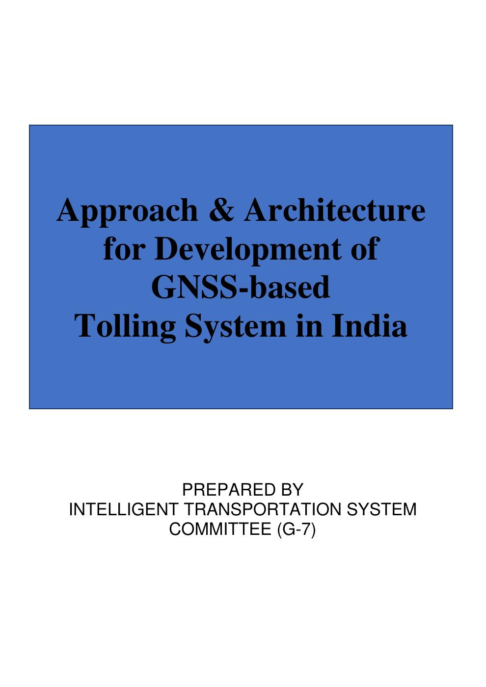 Approach and Architecture for the Development of the GNSS-based Tolling ...