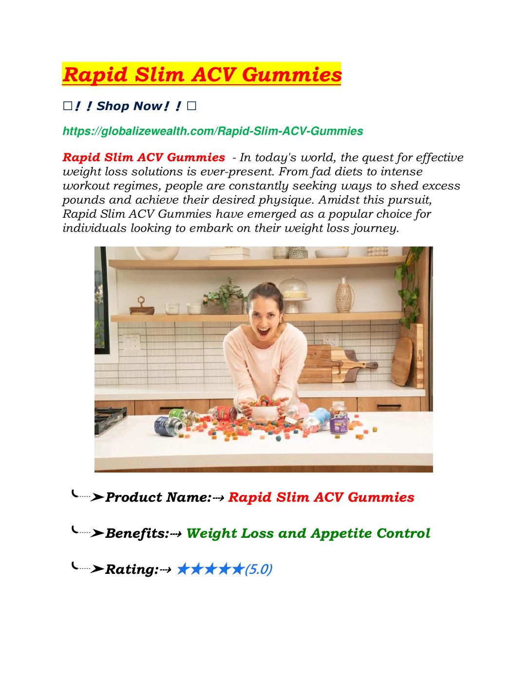 Rapid Slim ACV Gummies Shocking User Feedback! Does It Really Work Or Not? | PDF to Flipbook