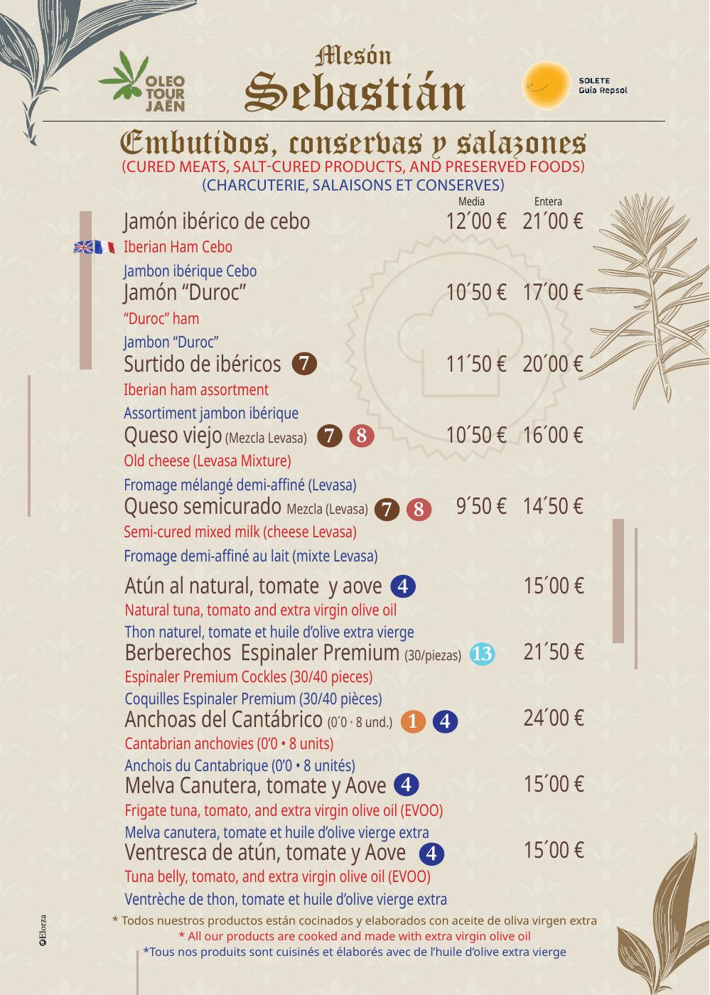 Mesón Sebastián Menu | PDF to Flipbook