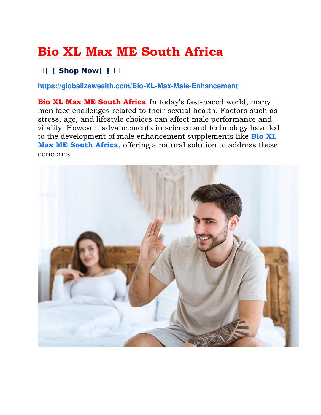 Bio XL Max ME South Africa Reviews, Price & Buy | PDF to Flipbook