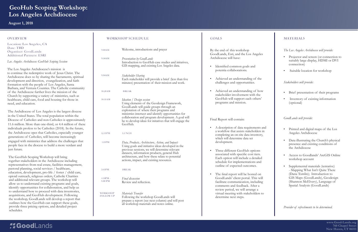 Los Angeles GeoHub Scoping Workshop Proposal