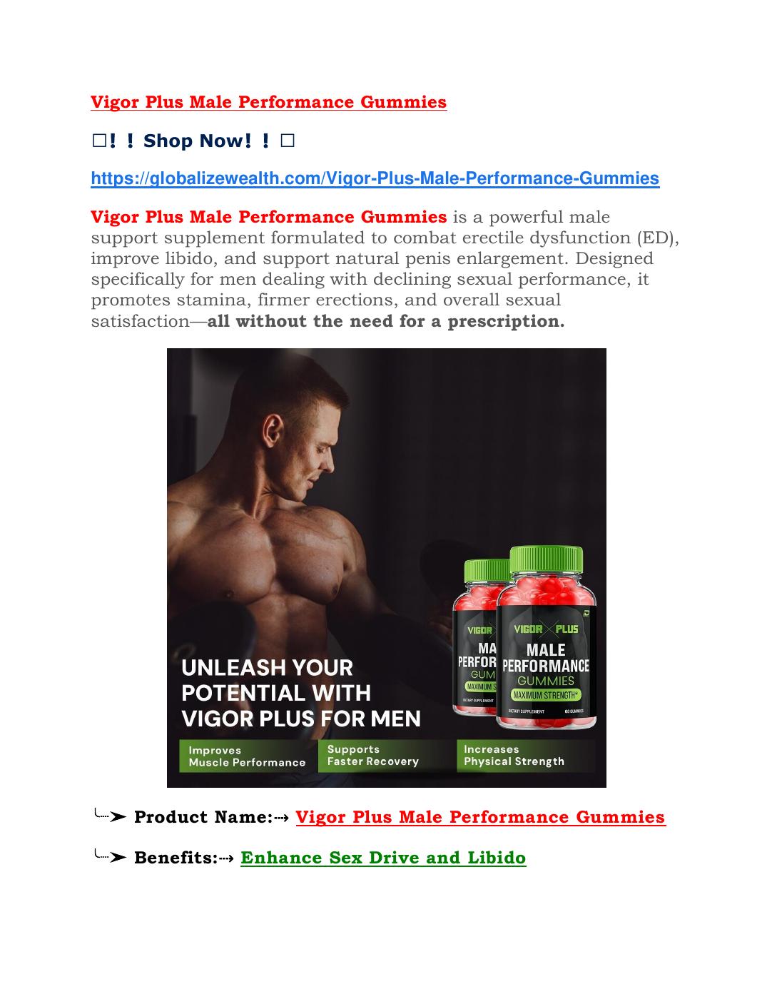 Vigor Plus Male Performance Gummies Review Male Performance Matrix Ingredients | PDF to Flipbook