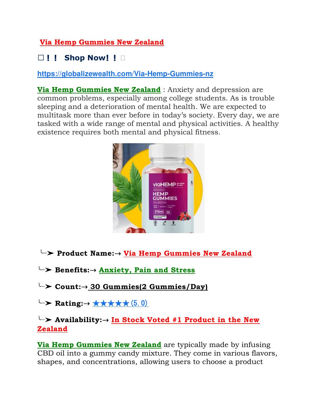 Via Hemp Gummies New Zealand Reviews Get Natural Healing With This ...