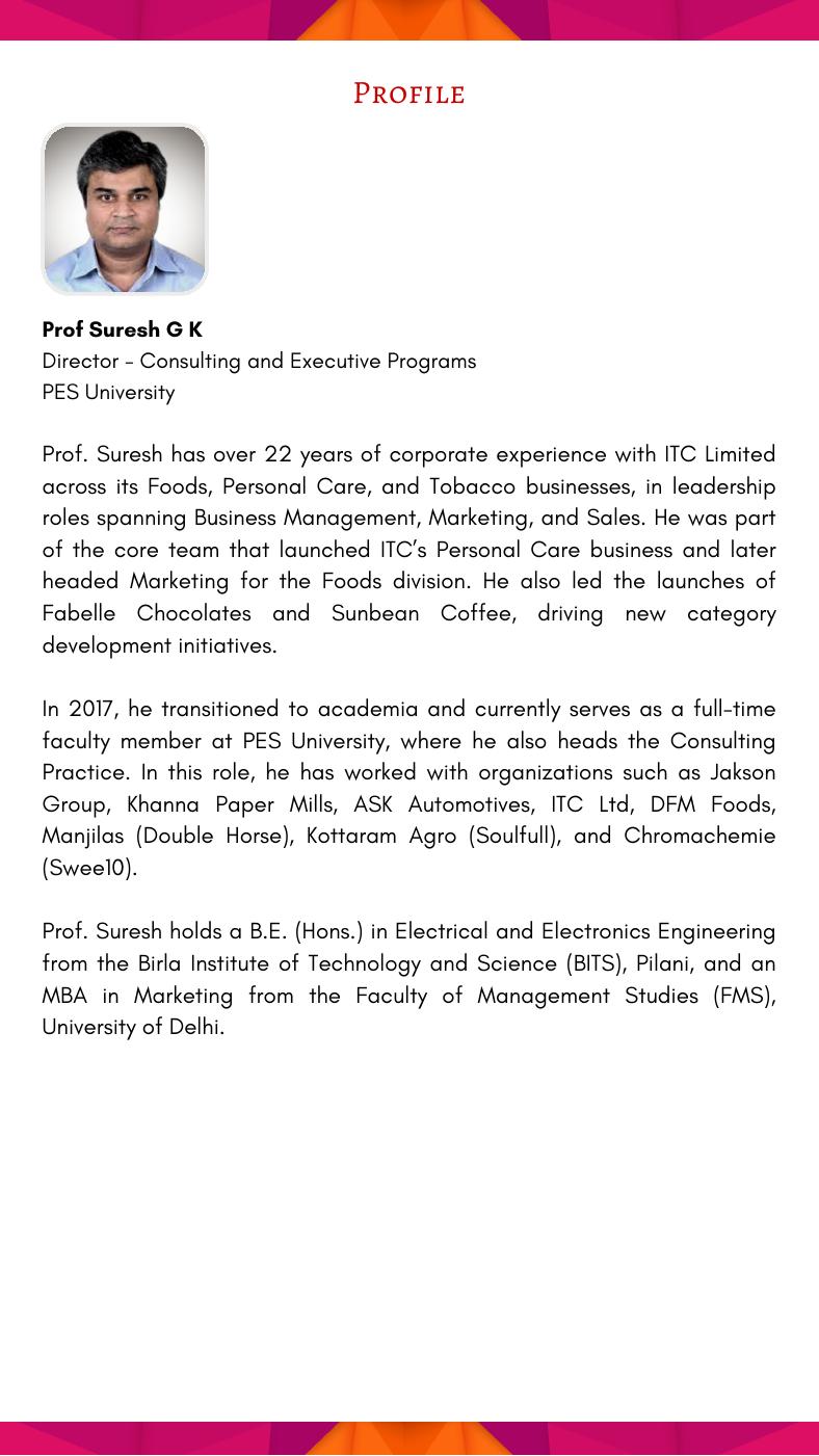 24th MSC speaker - Prof Suresh