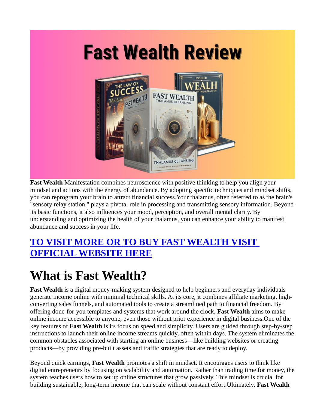Fast Wealth (IMPORTANT WARNING!!) Does It no Any Trick? | PDF to Flipbook