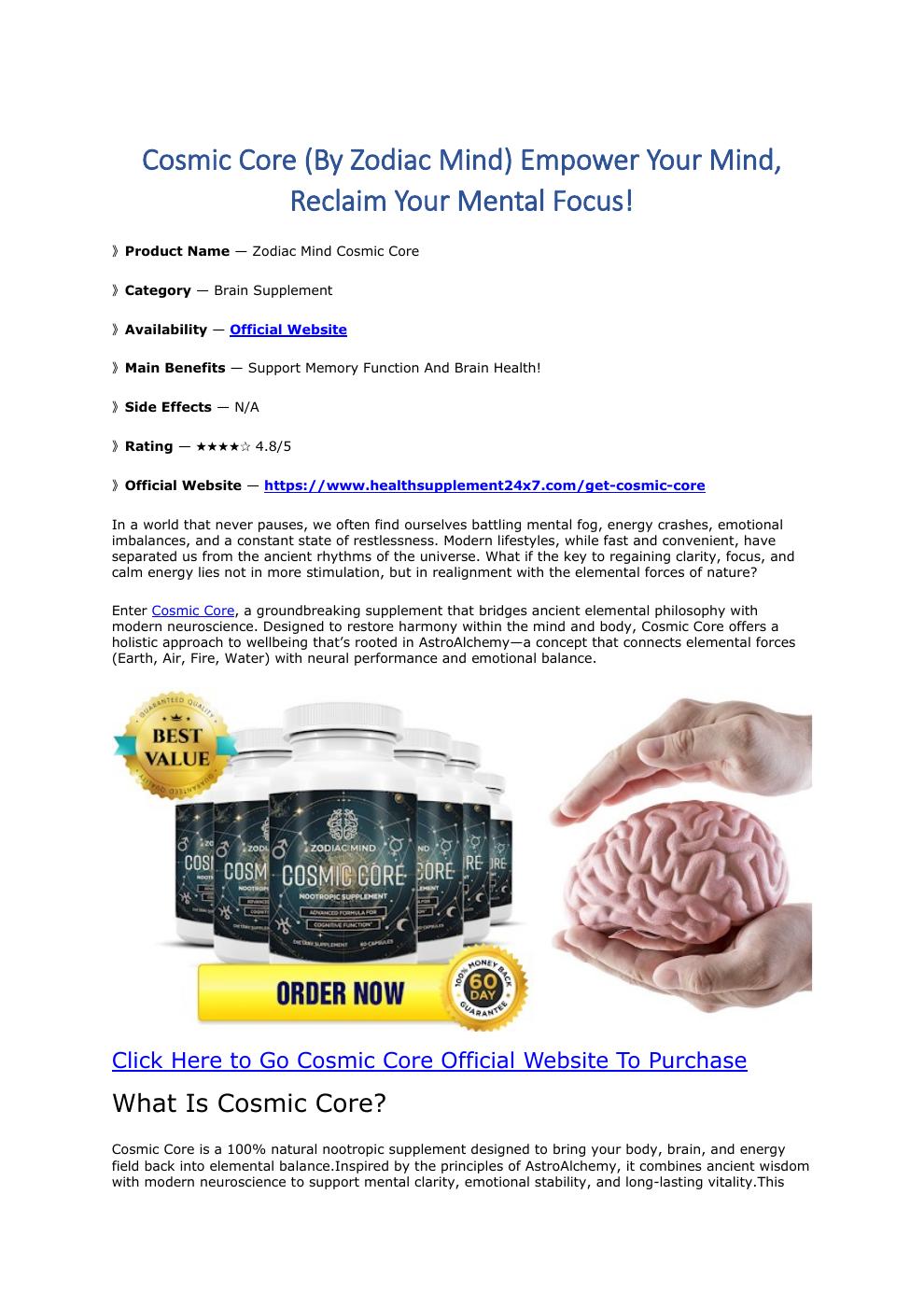 Cosmic Core (Unstoppable) Decoding the Secret to Peak Mental ...