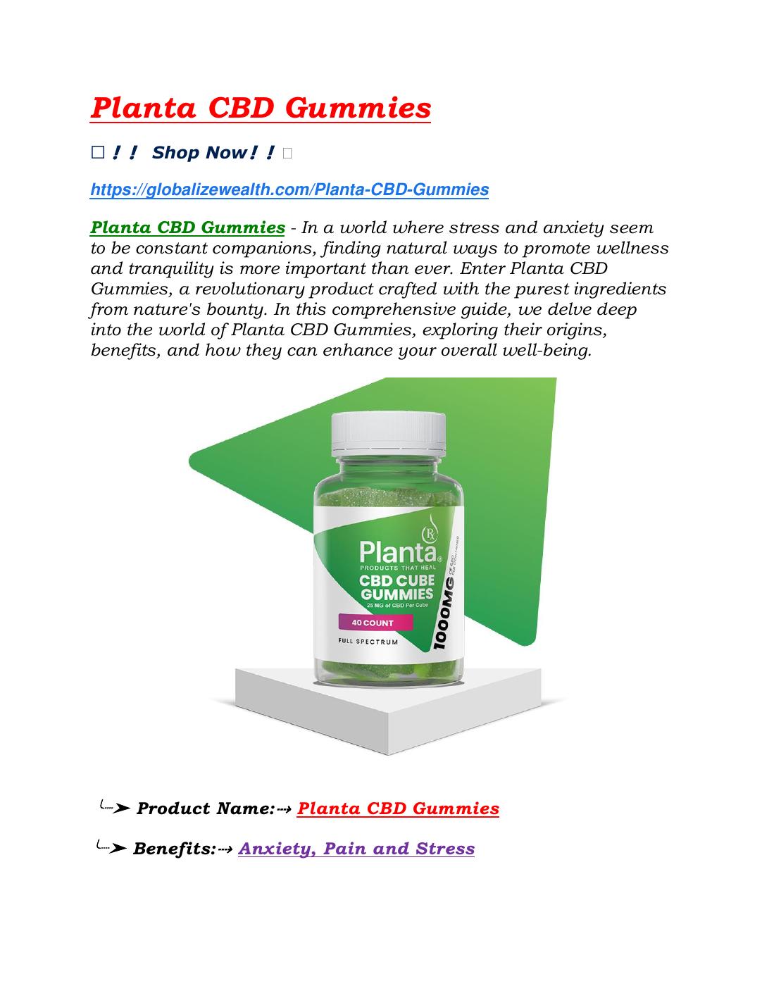 Planta CBD Gummies Plant-Based Wellness for Your Mind and Body | PDF to Flipbook