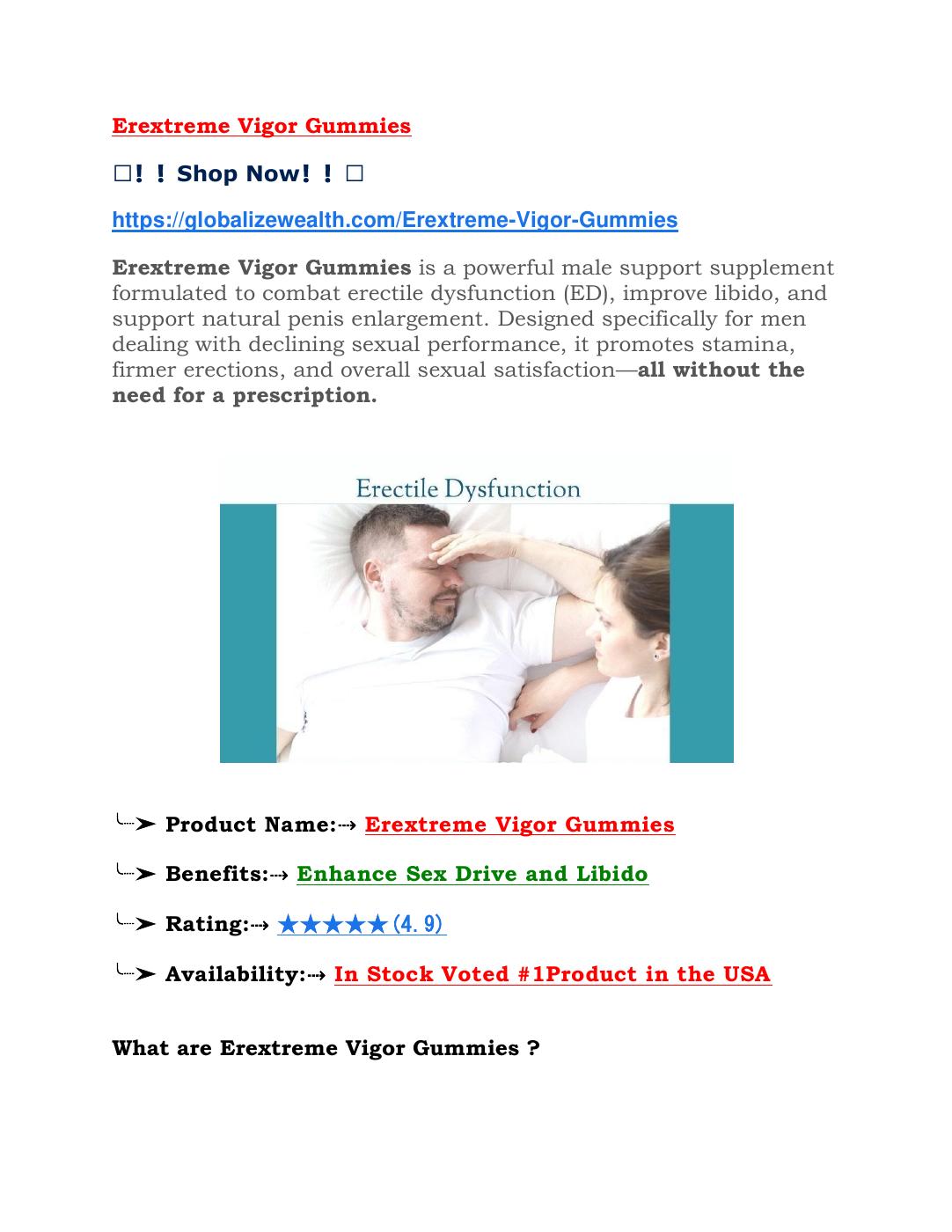 Erextreme Vigor Gummies Men Need It For Great Sexual Improvement? | PDF to Flipbook